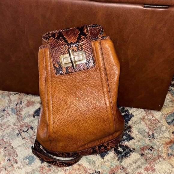 Brahmin | Bags | Brahmin Maddie Sling Brown Leather Backpack Bag With ...